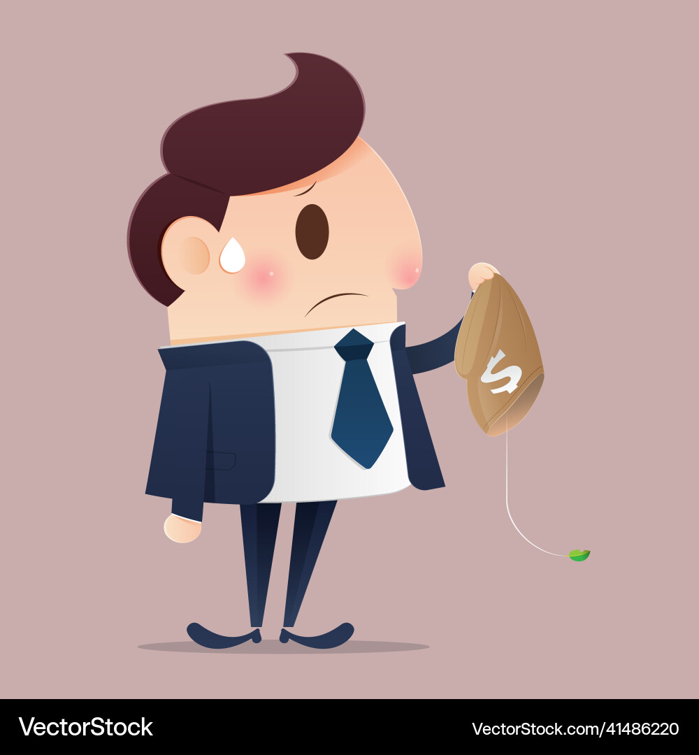 Businessman loss money Royalty Free Vector Image
