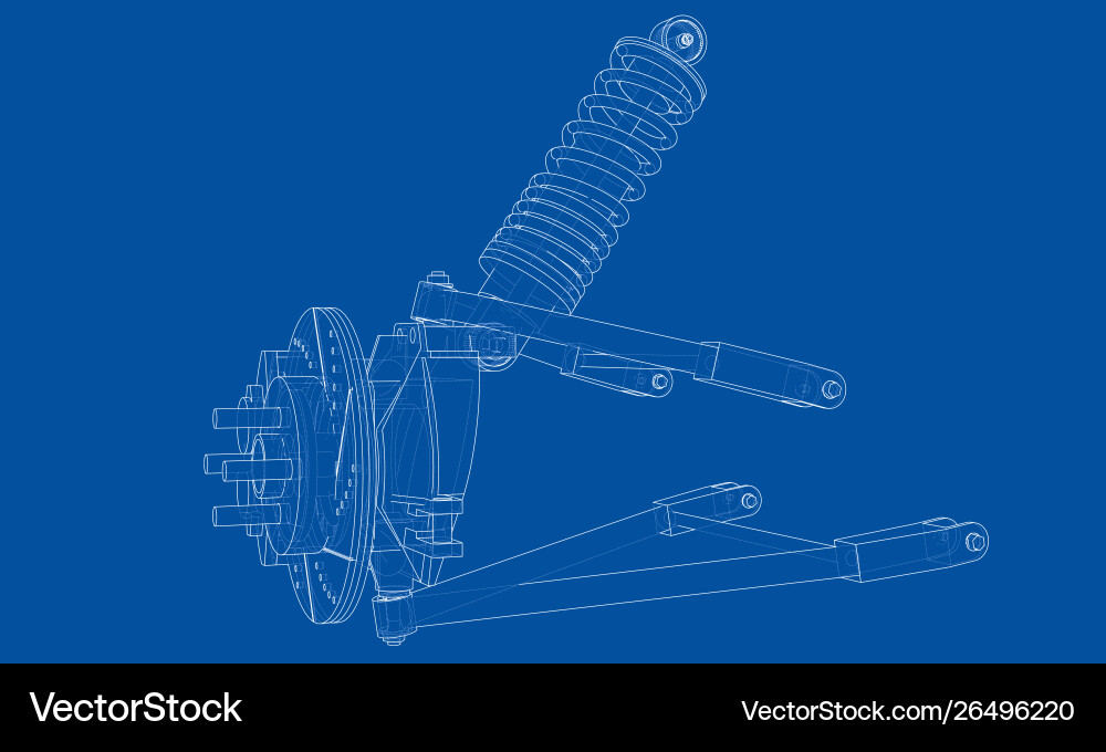 Car suspension with shock absorber Royalty Free Vector Image
