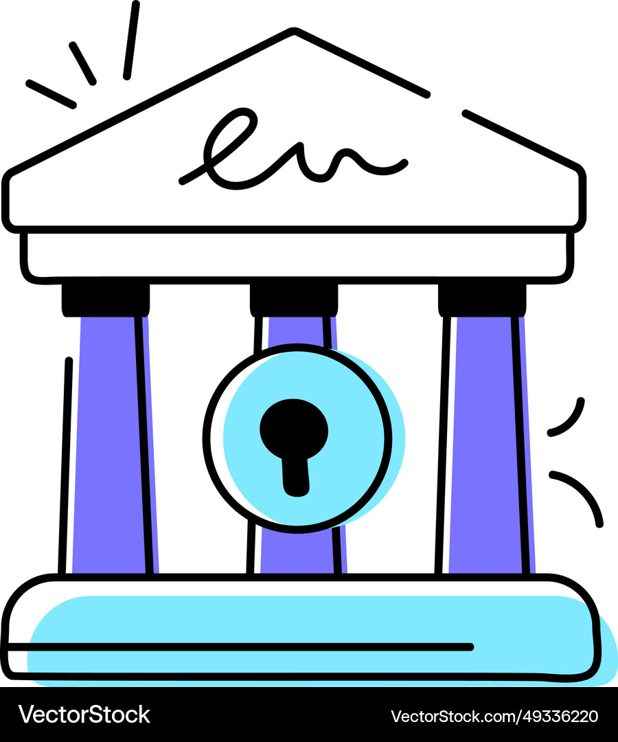 Check out doodle icon depicting bank security Vector Image