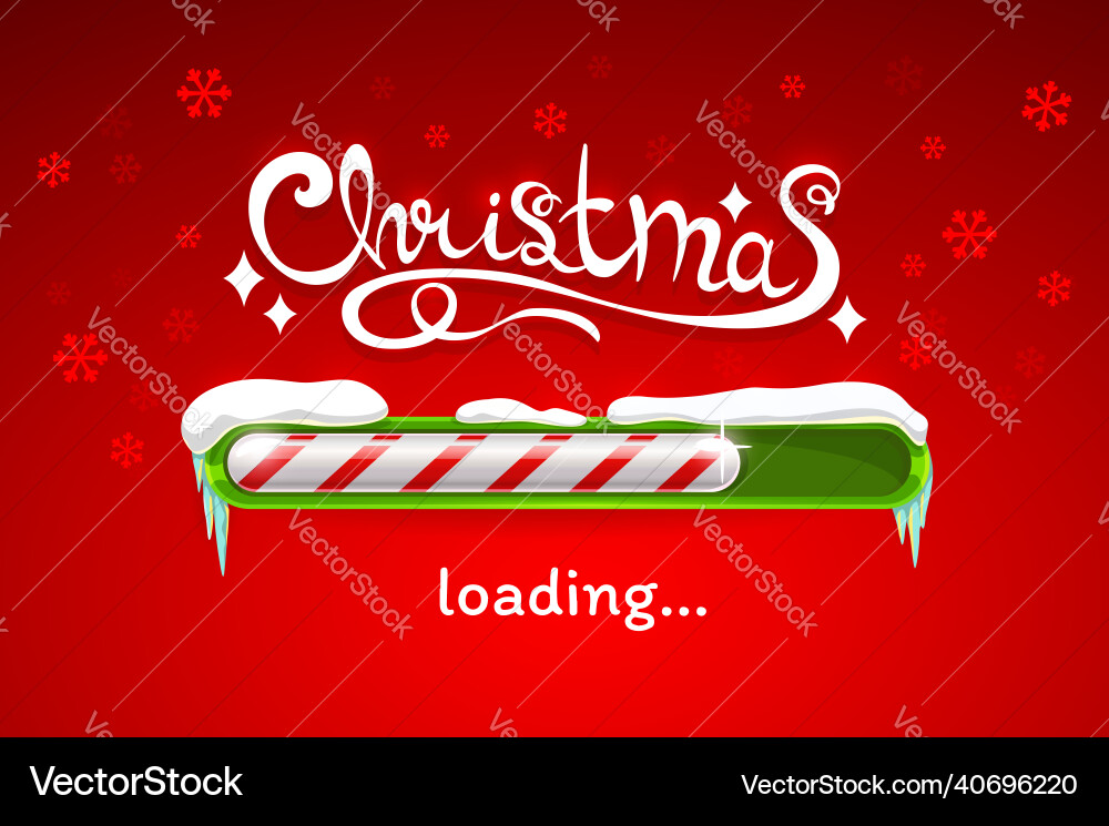 Christmas loading progress bar of xmas candy cane Vector Image