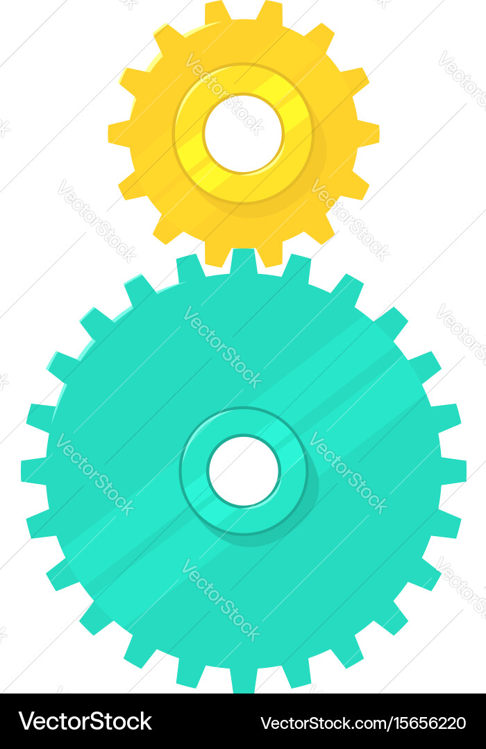 Cogged gears icon cartoon style Royalty Free Vector Image