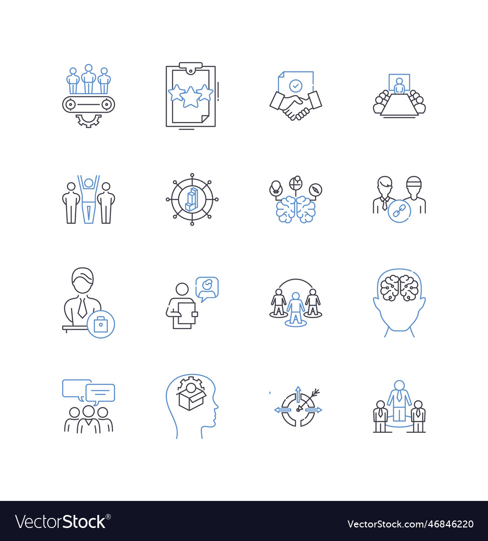 Consortium Nerk Line Icons Collection Royalty Free Vector