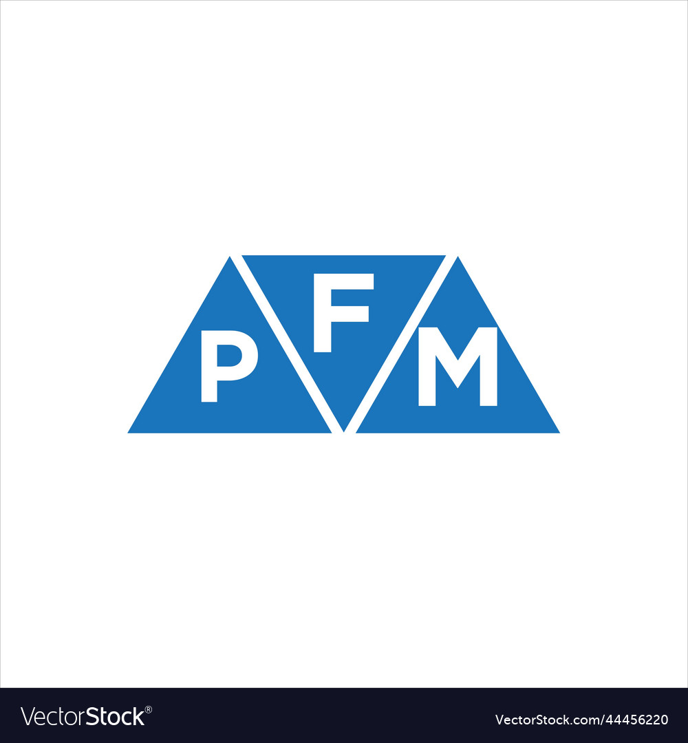 Fpm triangle shape logo design on white Royalty Free Vector