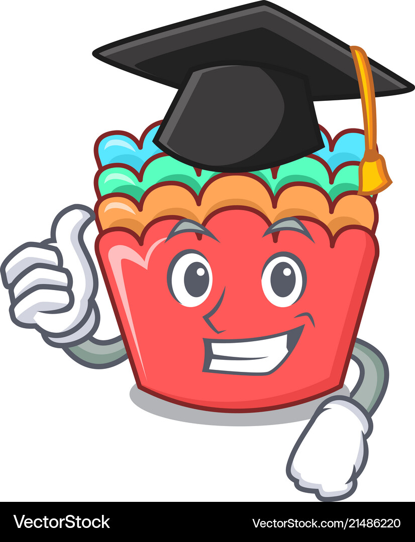 Graduation baking molds character cartoon Vector Image