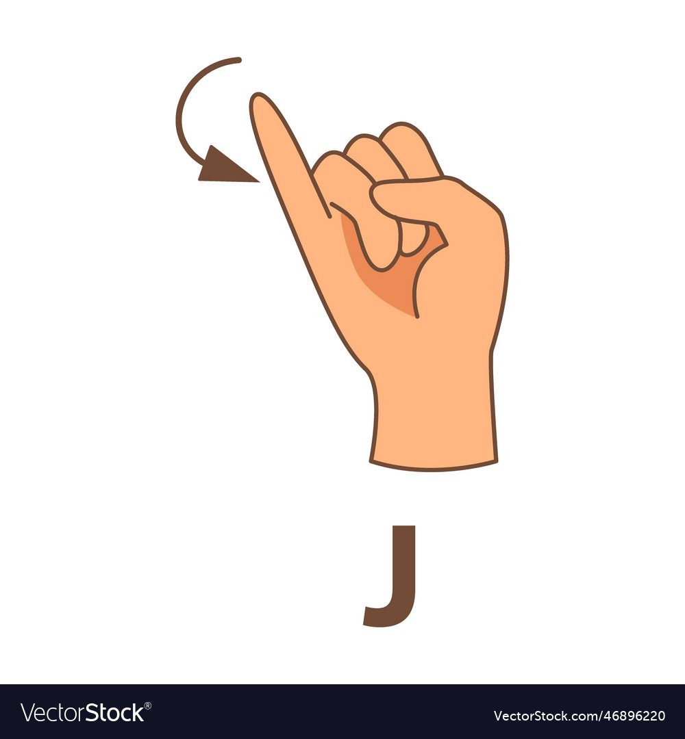 Hand Showing Letter J Sign Language Alphabet Vector Image hand-showing-letter-j-sign-language-alphabet-vector-image