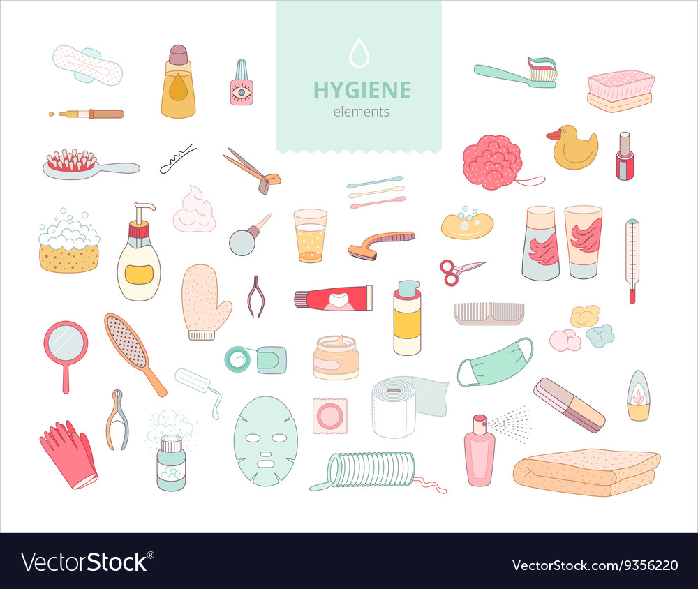 Hygiene elements Royalty Free Vector Image - VectorStock
