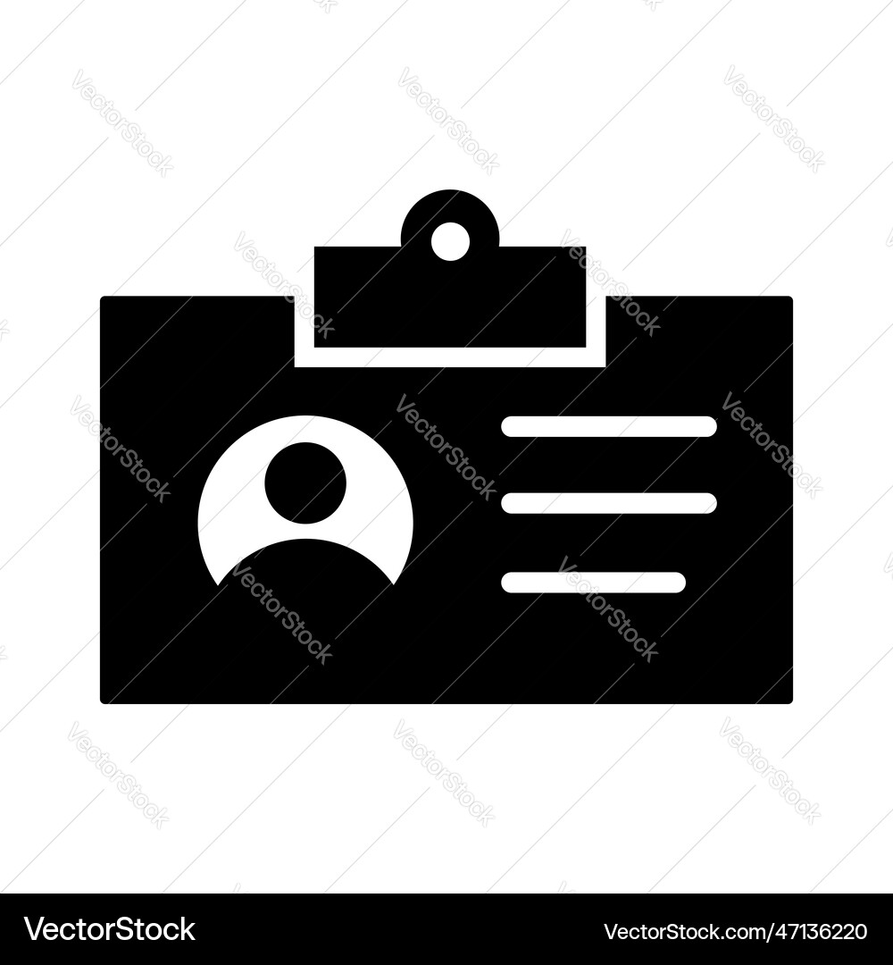 Id card line icon identification and holder Vector Image