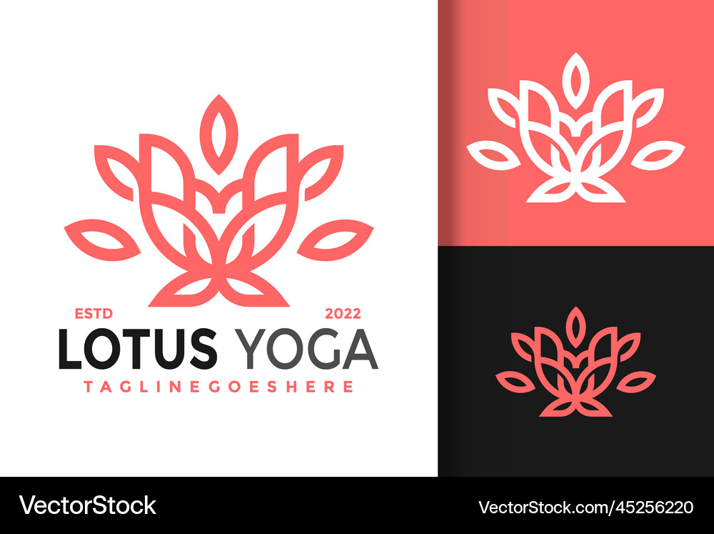 Lotus yoga logo design template Royalty Free Vector Image