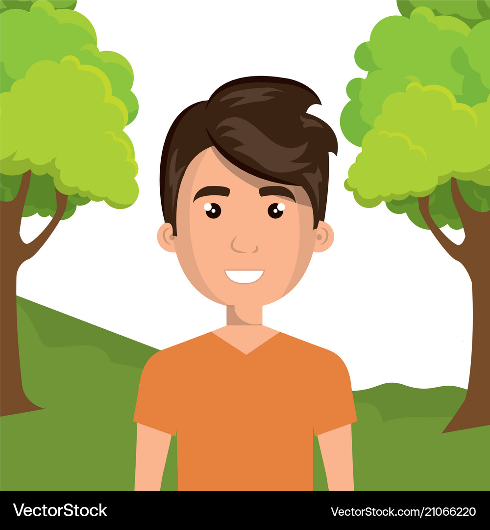 Man in the landscape character Royalty Free Vector Image