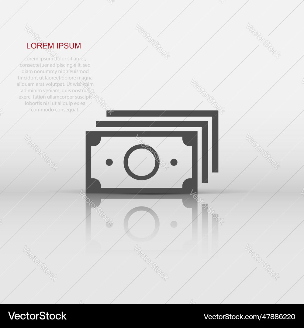 Money stack icon in flat style exchange cash on Vector Image