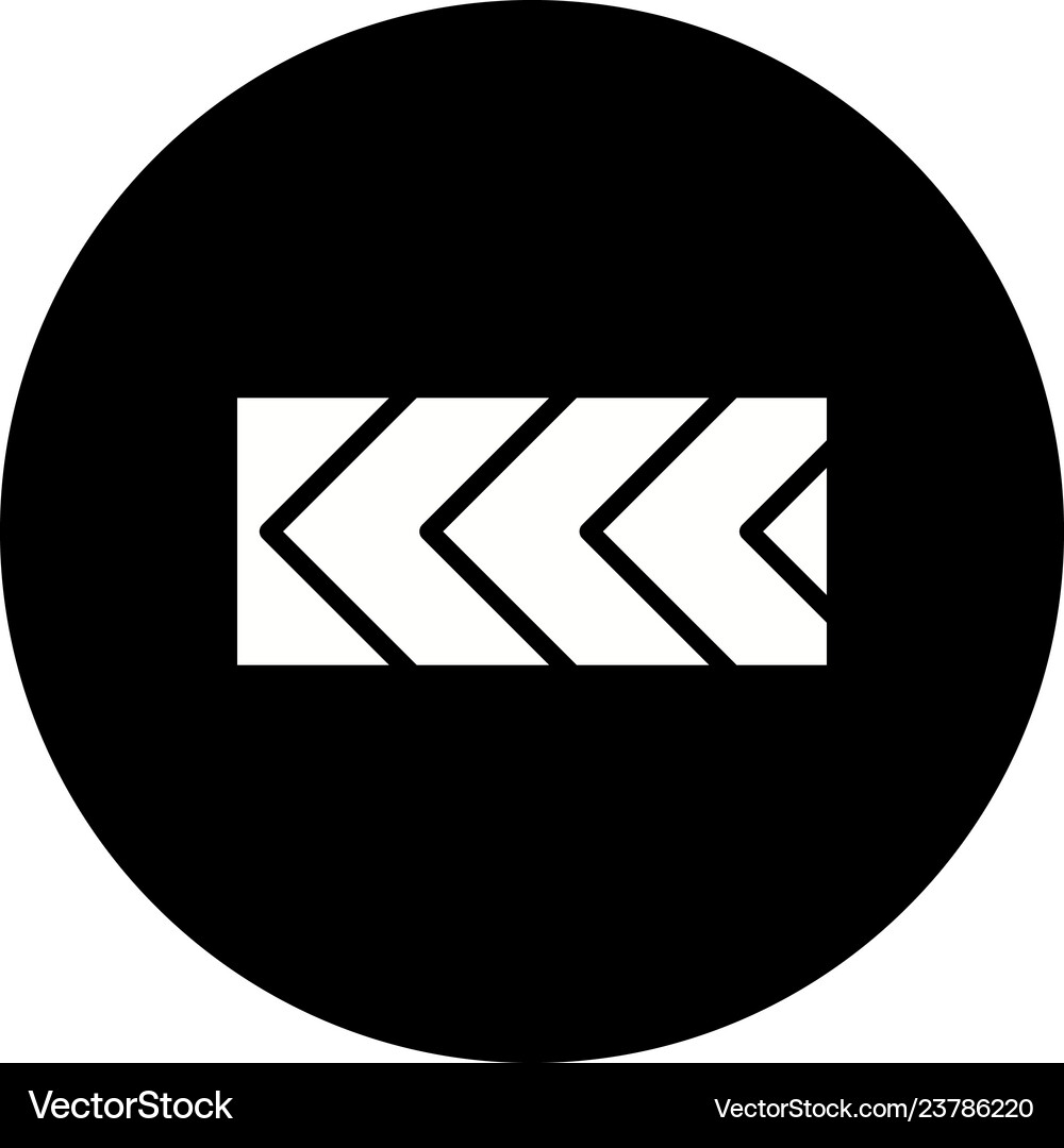 Sharp deviation of route to left road sign icon Vector Image