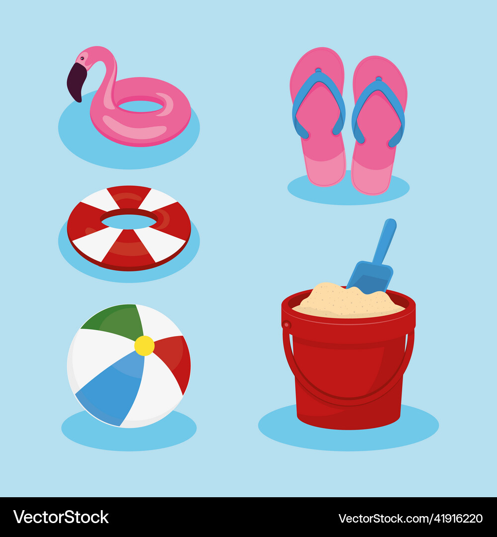 Summer beach toys Royalty Free Vector Image - VectorStock