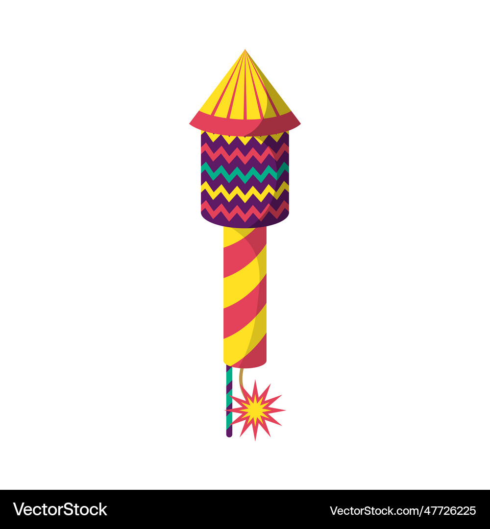 Cartoon color traditional firecracker Royalty Free Vector