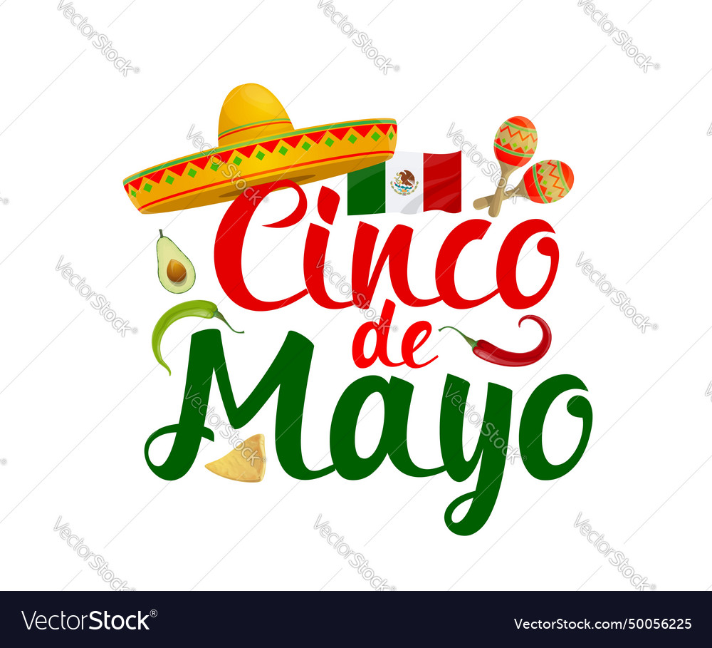 Cinco de mayo mexican t-shirt print emblem Vector Image