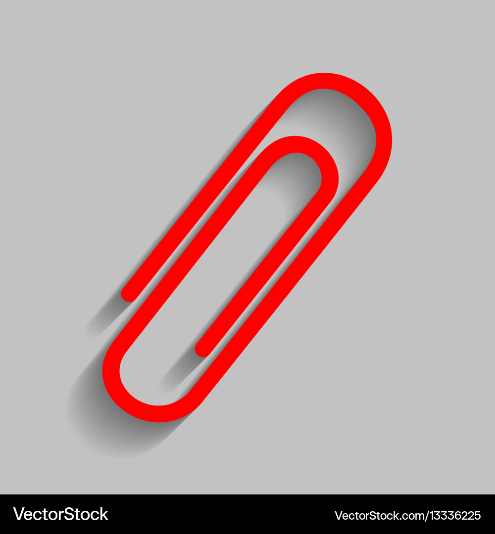 Clip sign red icon with soft Royalty Free Vector Image