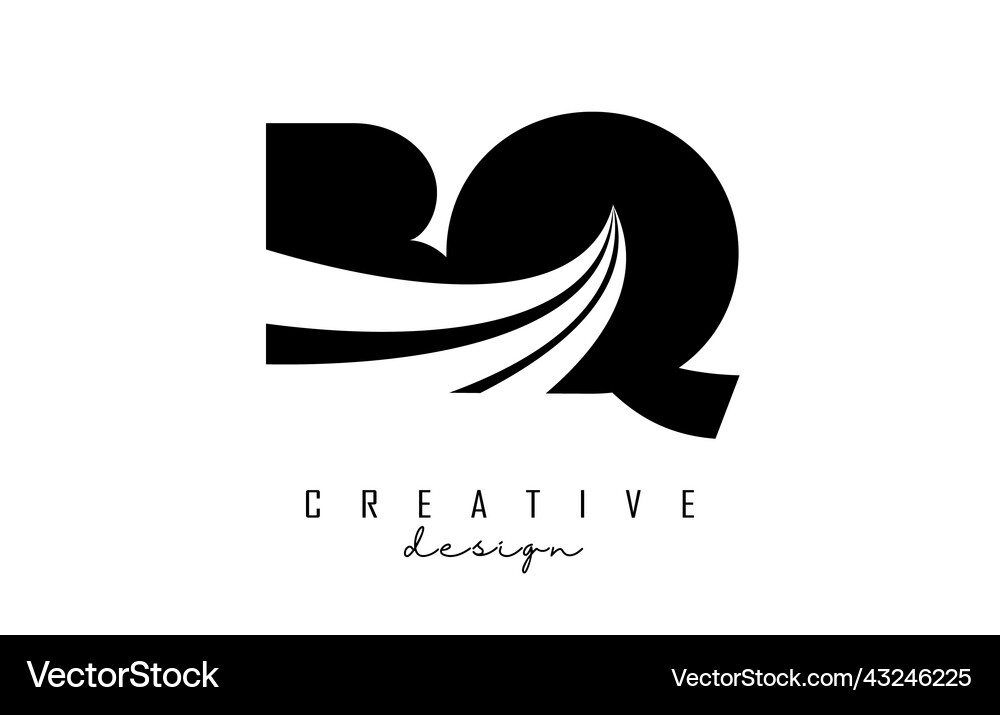 Creative black letters bq b q logo with leading Vector Image