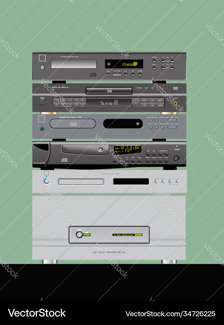 Devices for quality sound cd-players Royalty Free Vector