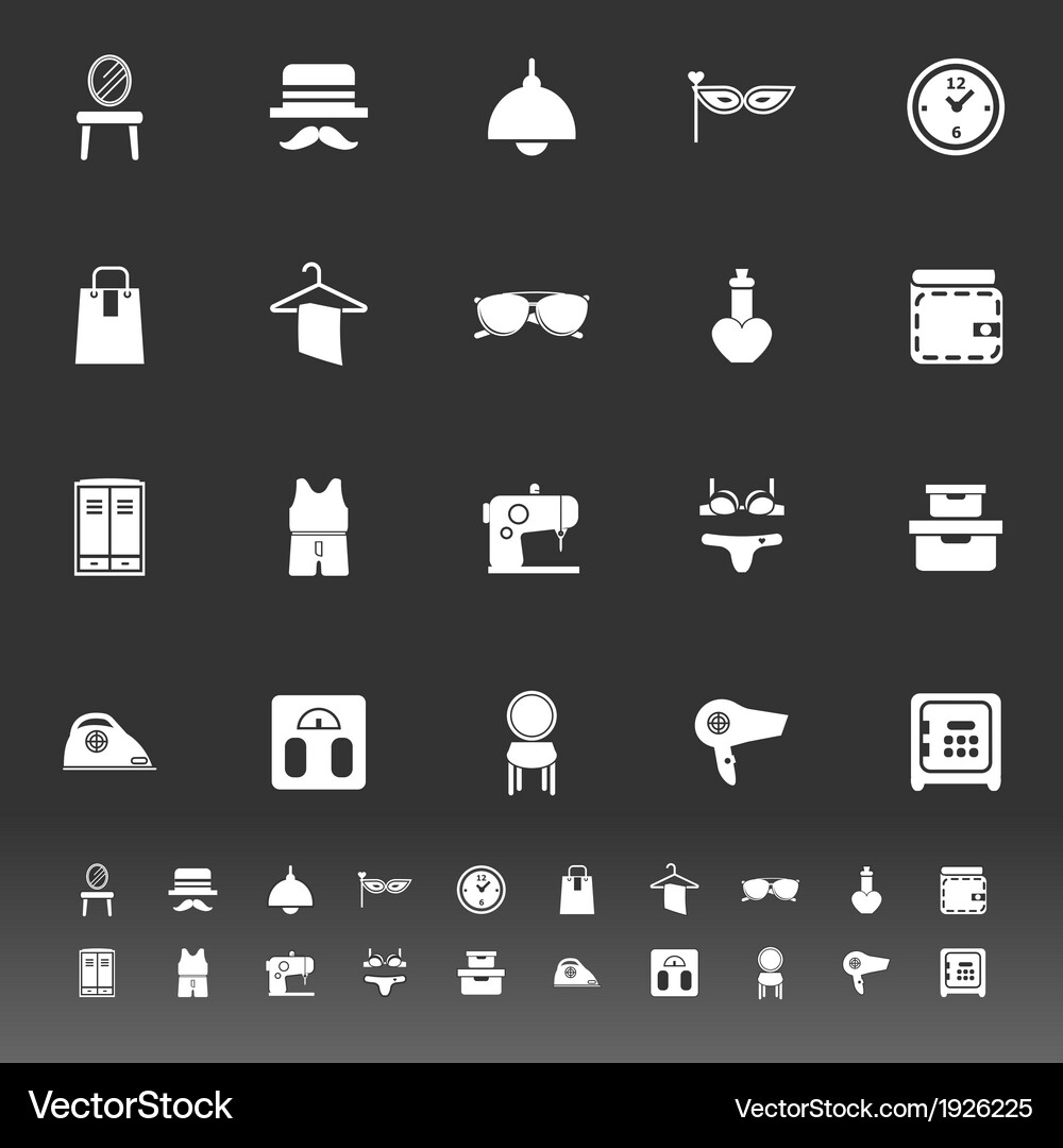 Dressing room icons on gray background Royalty Free Vector