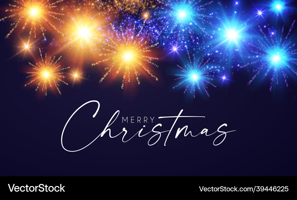 Fireworks shining background christmas party Vector Image