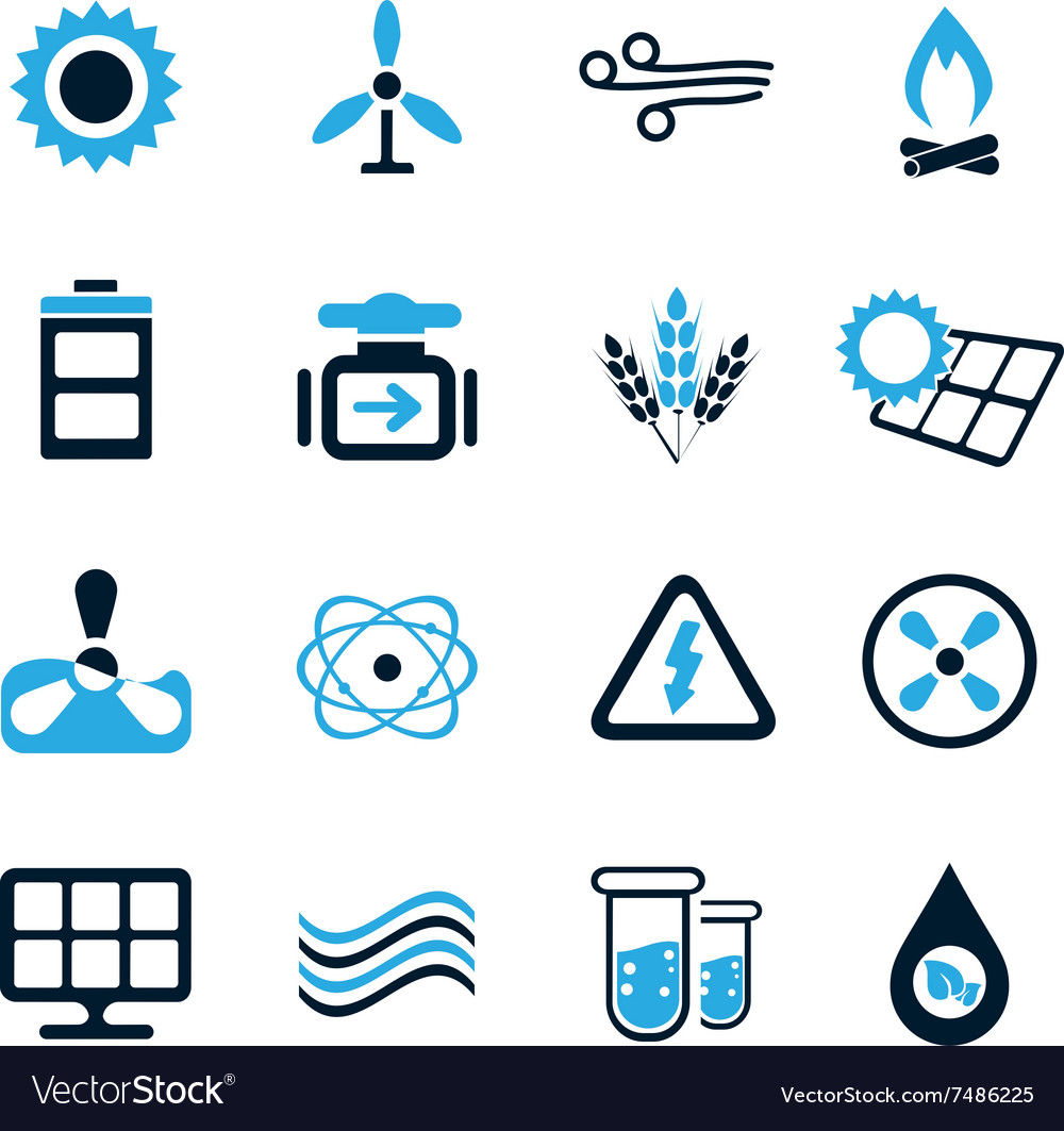 Fuel and power generation icons Royalty Free Vector Image