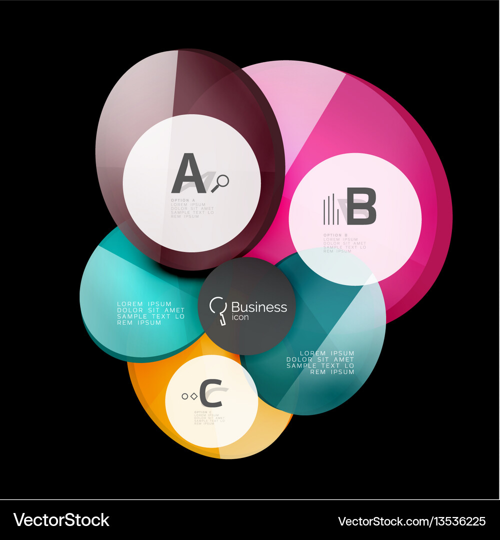 Glossy glass circle banner design template Vector Image