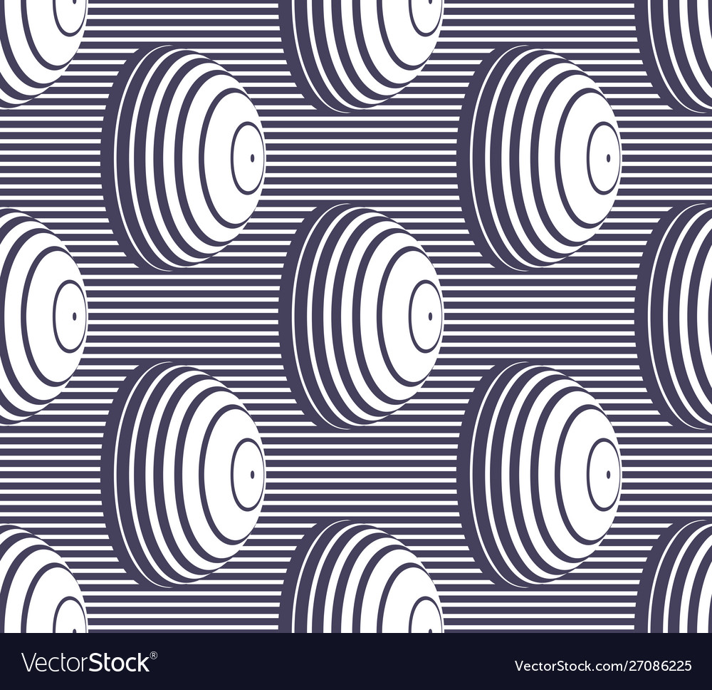 Hemispheres lined optical seamless pattern repeat Vector Image