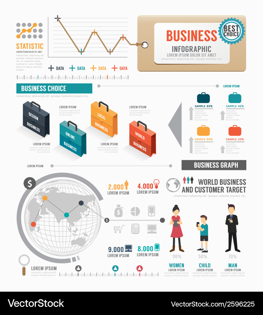 Infographic business world template design Vector Image