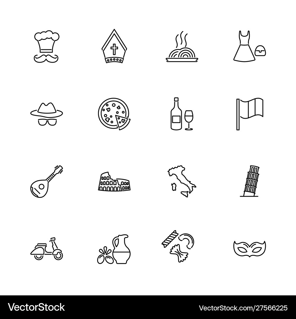 Italian - flat icons Royalty Free Vector Image