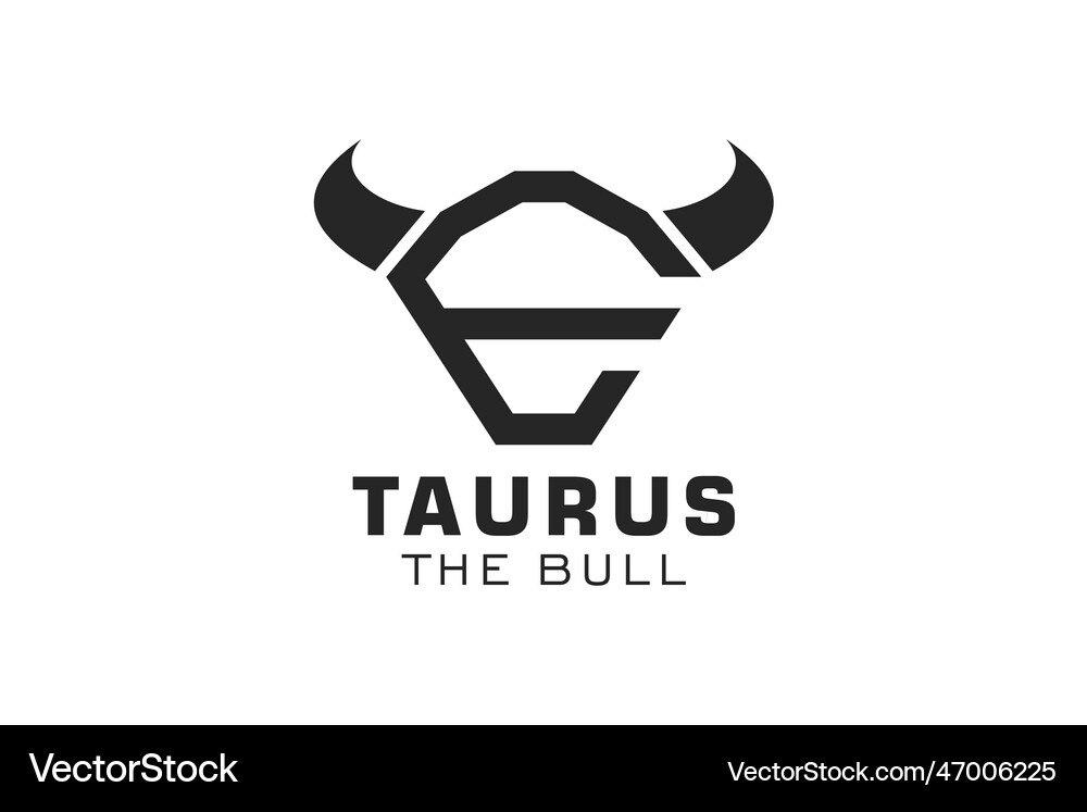 Letter e logo bull logohead bull logo monogram Vector Image