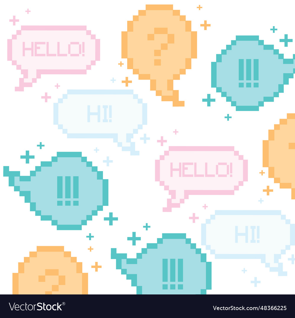 Seamless pattern with pixelated comic speech Vector Image