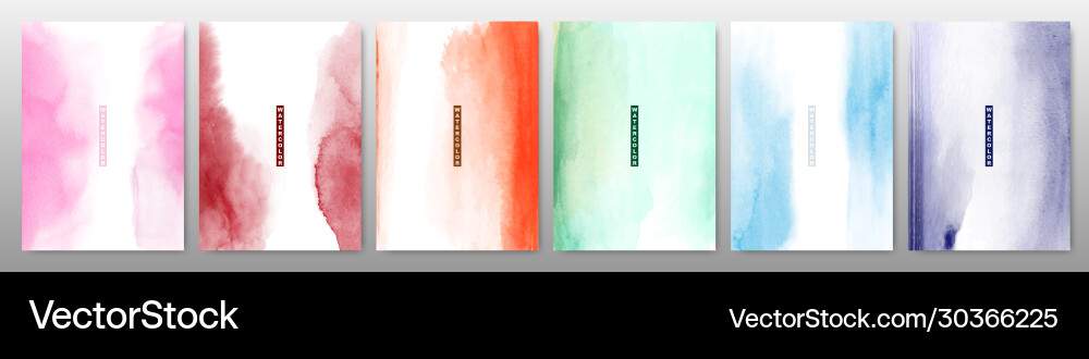 Set light colorful watercolor background Vector Image