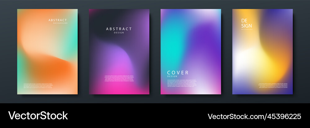 Set of blurred backgrounds with modern abstract Vector Image