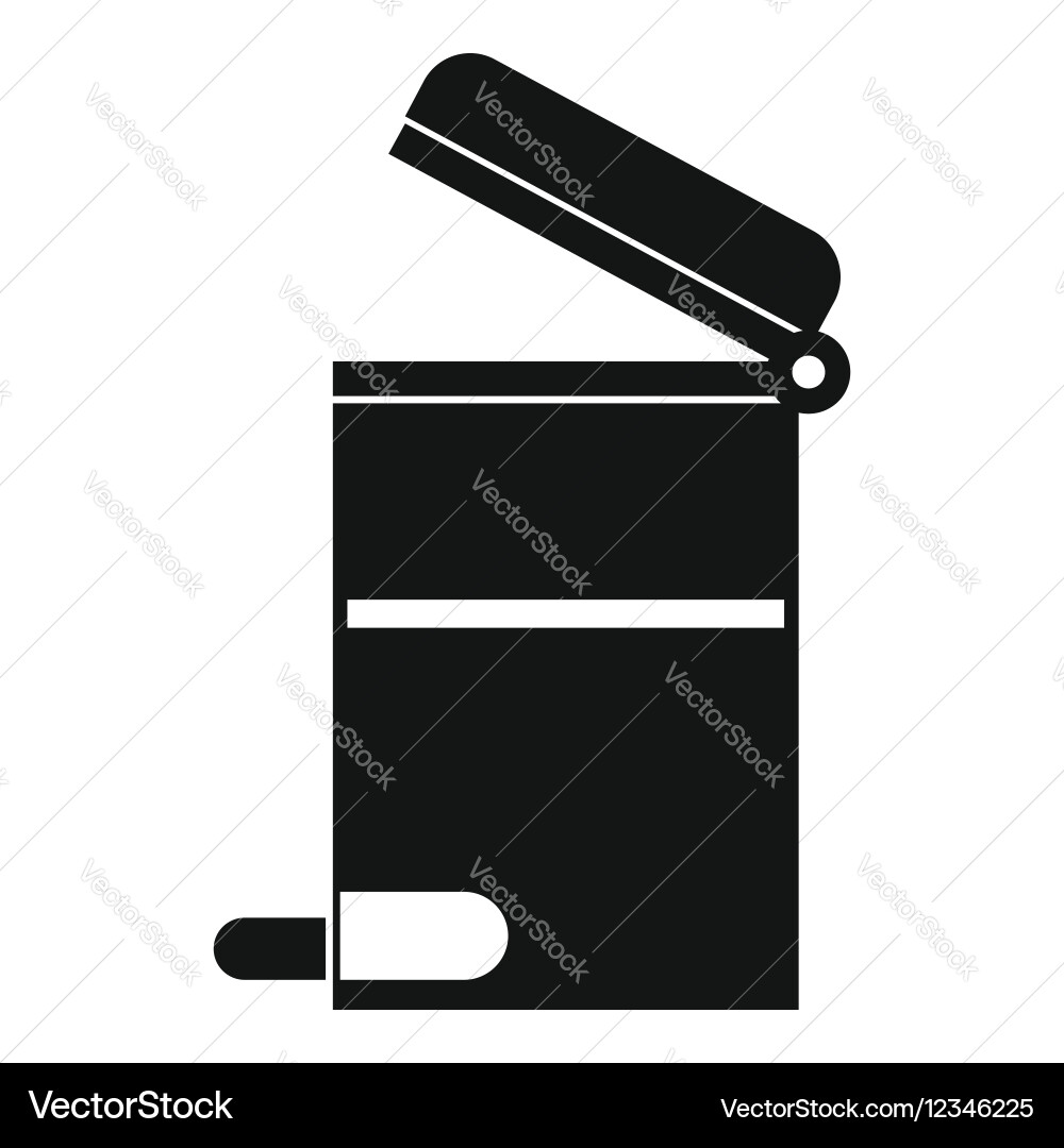 Steel trashcan icon simple style Royalty Free Vector Image