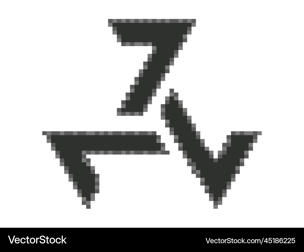 Triskelion celtic symbol in pixel style pixelated Vector Image