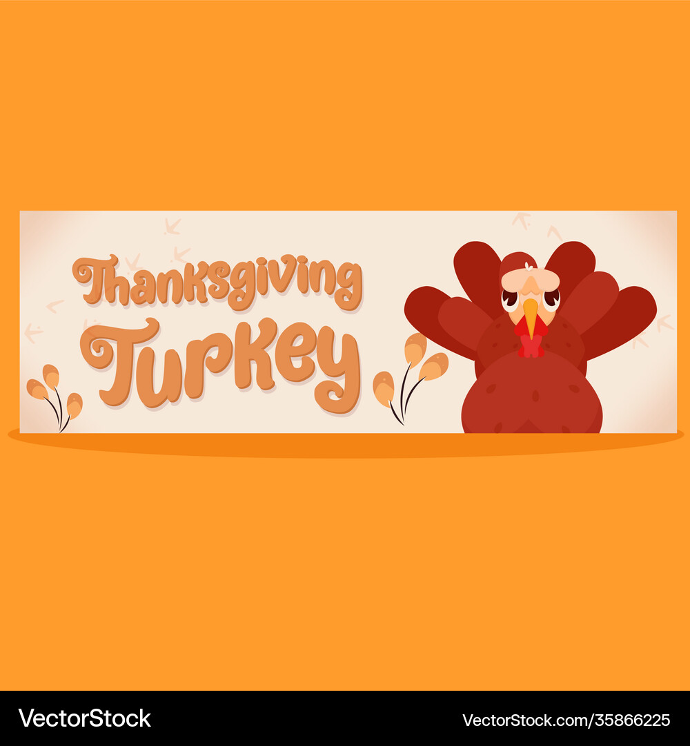 Turkey thanksgiving banner Royalty Free Vector Image