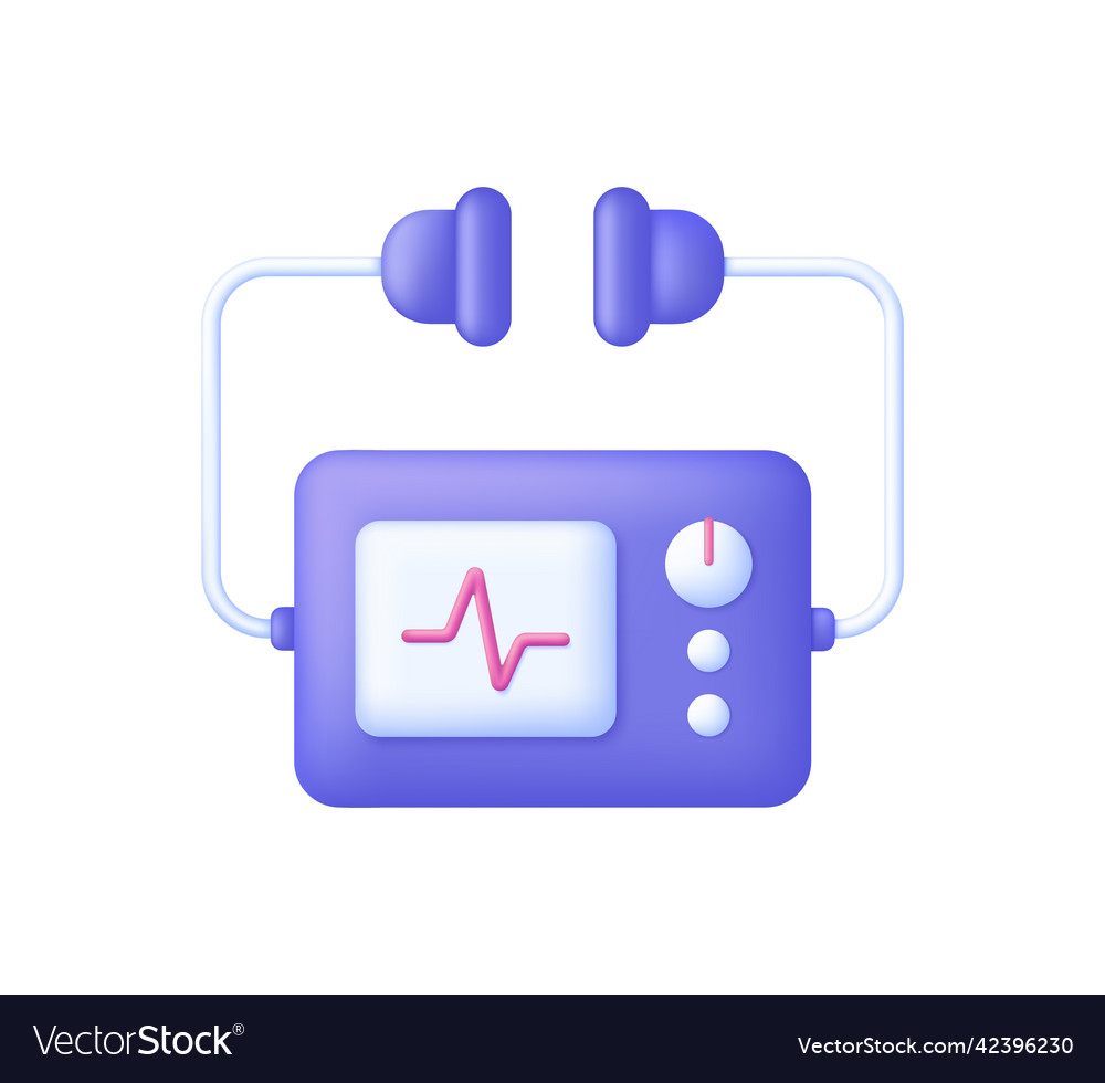 3d defibrillator isolated on white background Vector Image