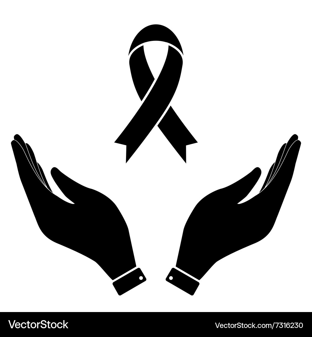 Awareness ribbon in hand icon Royalty Free Vector Image