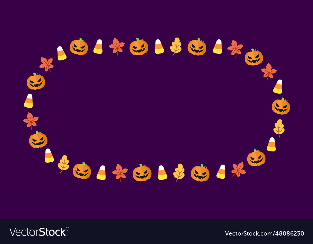 Cute halloween frame template oval Royalty Free Vector Image