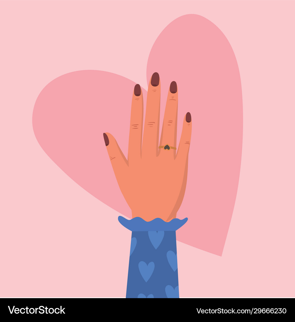 Female hand over heart design Royalty Free Vector Image