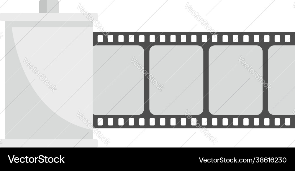 Film roll icon flat isolated Royalty Free Vector Image