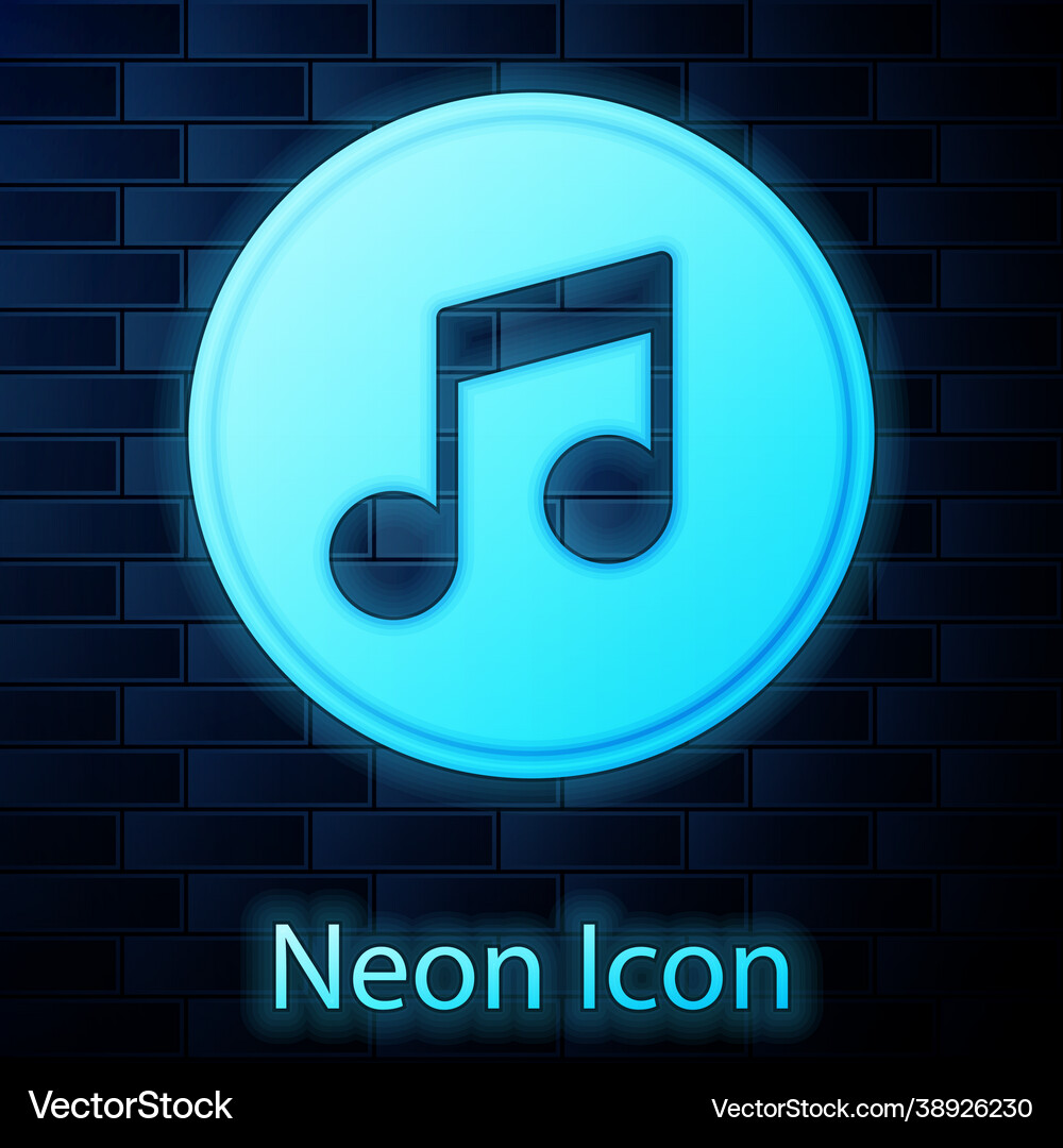 Glowing neon music note tone icon isolated Vector Image