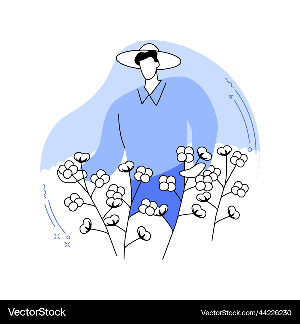 Growing cotton isolated cartoon Royalty Free Vector Image