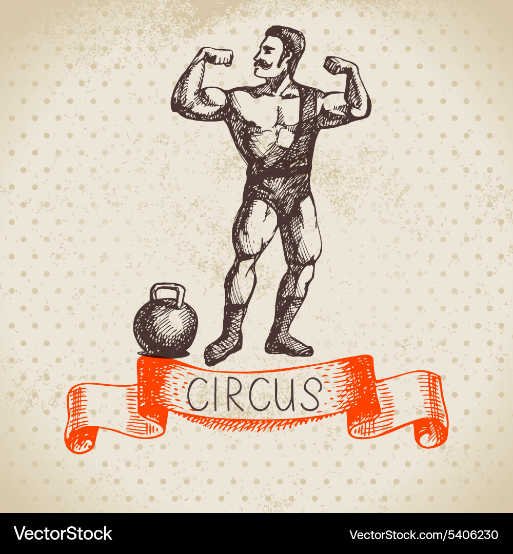 Hand drawn sketch circus and amusement Royalty Free Vector