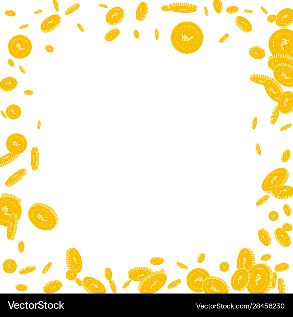 Indian rupee coins falling scattered disorderly i Vector Image