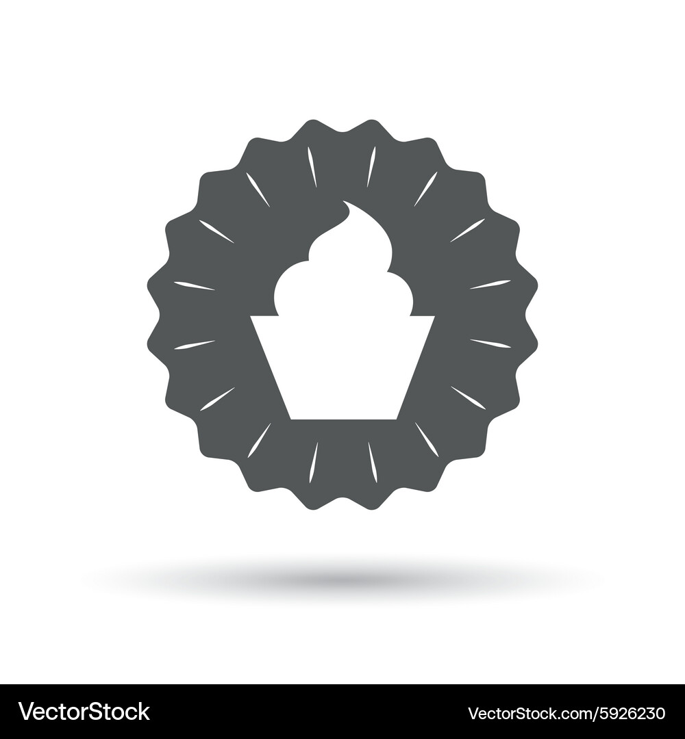 Muffin sign icon cupcake symbol Royalty Free Vector Image