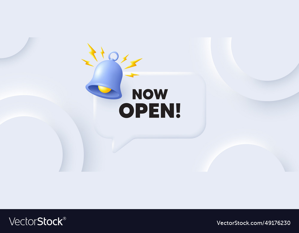 Now open tag promotion new business sign Vector Image