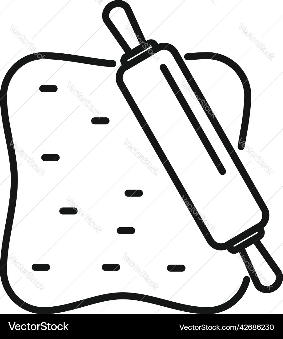 Pin dough icon outline bread flour Royalty Free Vector Image