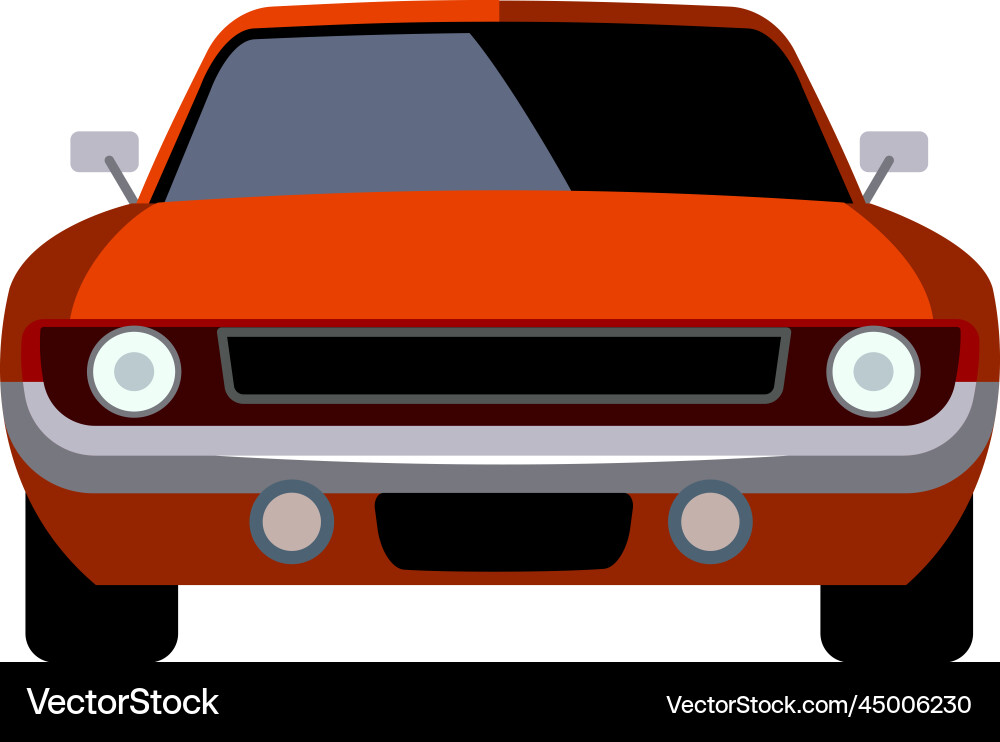Retro car front view cartoon coupe icon Royalty Free Vector
