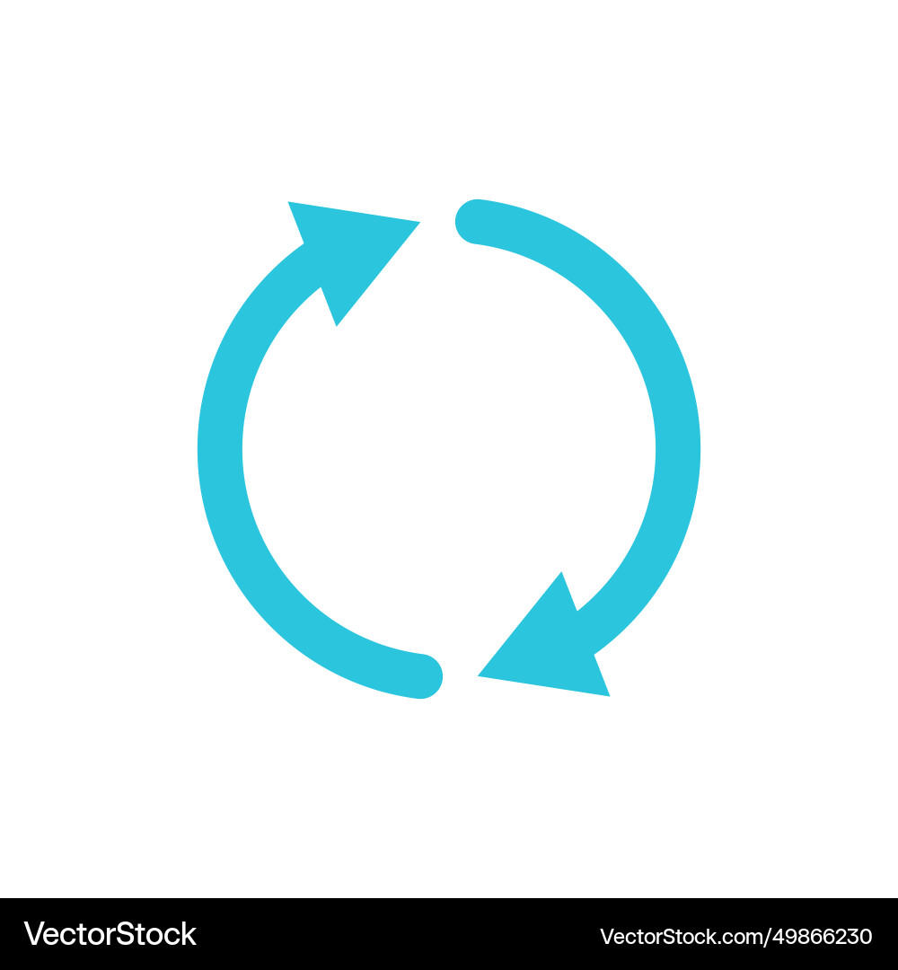 Rotate big change icon two arrows from blue Vector Image