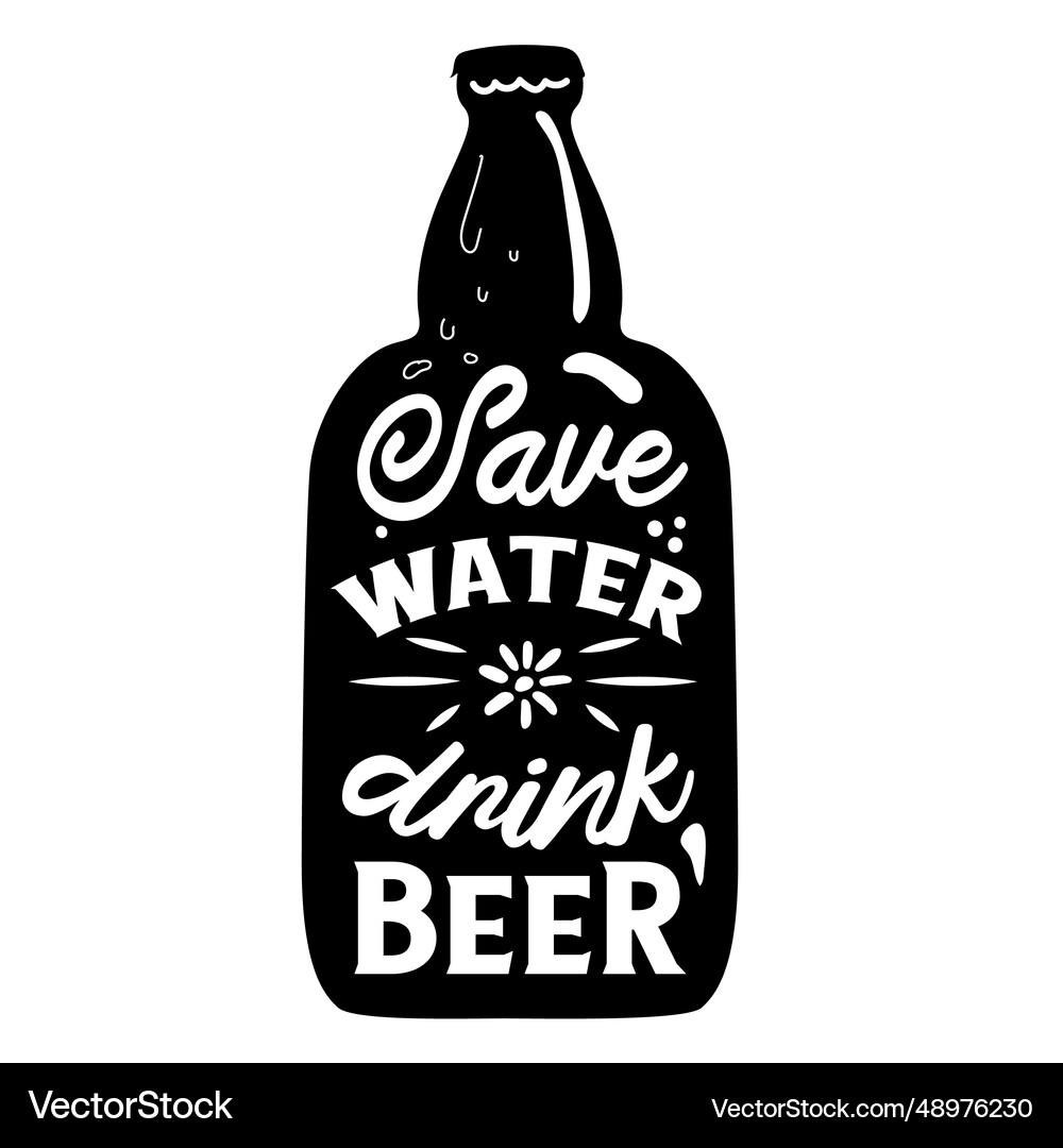 Save water drink beer badge Royalty Free Vector Image